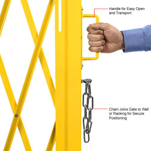 Global Industrial™ Folding Barricade Security Gate With Sign | 652923 ...