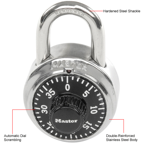 Master Lock® No. 1525 1525 General Security Combo Padlock, Key Control ...