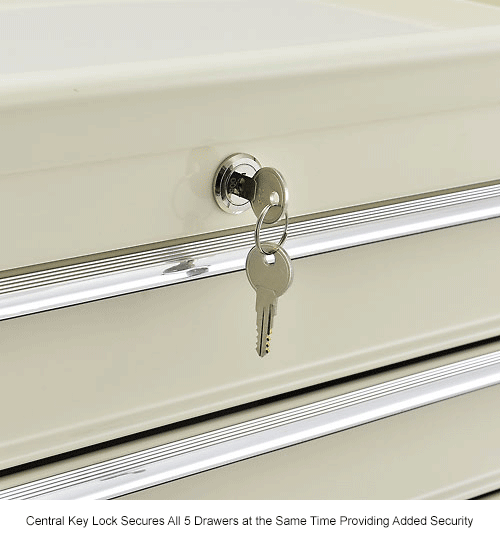 Global Industrial™ 5-Drawer Medical Bedside Cart w/ Key Lock, 24-1/2"L ...