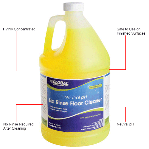Global Industrial™ Neutral pH No Rinse Floor Cleaner, 1 Gallon Bottle ...