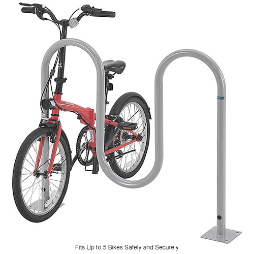 Global Industrial™ Wave Bike Rack, 5-Bike Capacity, Flange Mount, Gray ...