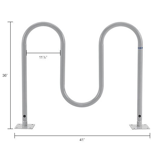 Global Industrial™ Wave Bike Rack, 5-Bike Capacity, Flange Mount, Gray ...