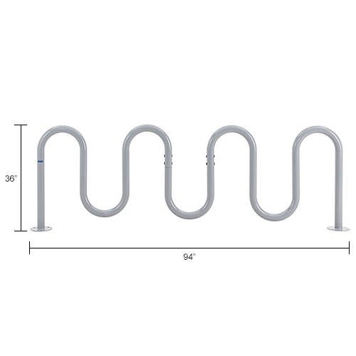 Global Industrial™ Deluxe Wave Bike Rack, 9-Bike Capacity, Flange Mount ...