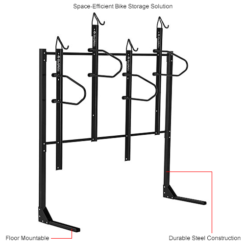 Global Industrial™ Indoor Vertical Bike Rack, Lockable, 4 Bike Capacity ...