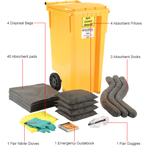 Global Industrial™ Universal Wheeled Spill Kit, 30 Gallon | 670674 ...