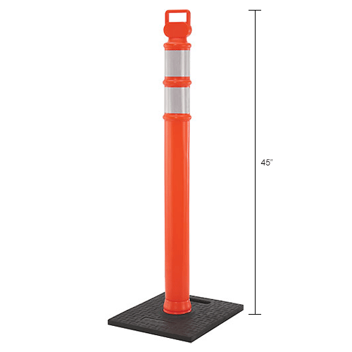 Global Industrial™ Portable Reflective Delineator Post with Square Base ...