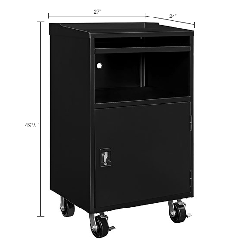 Global Industrial™ Mobile Computer Workstation, Black, Assembled ...