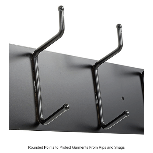 Interion® Wall Mounted Coat Rack - Black | 695312 - GLOBALindustrial.ca