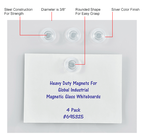Global Industrial Heavy Duty Magnets, Pack of 4 | 695325 ...