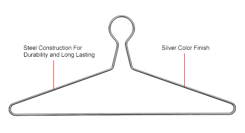Interion® Closed Loop Coat Hangers - Heavy Duty Chrome - Anti-Theft - 6 ...