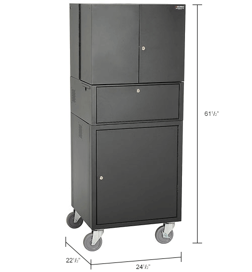 Global Industrial™ Mobile Fold-Out Computer Cabinet, Black, Unassembled ...