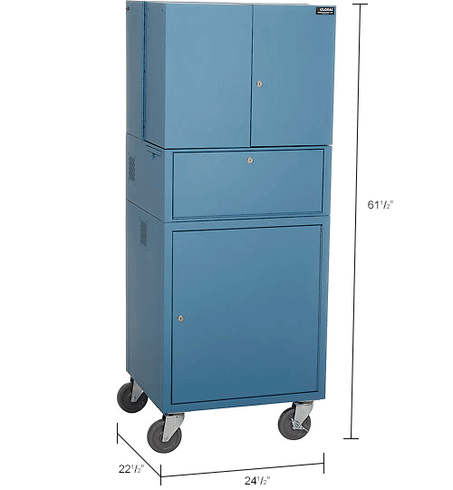 Global Industrial™ Mobile Fold-Out Computer Cabinet, Blue, Assembled ...