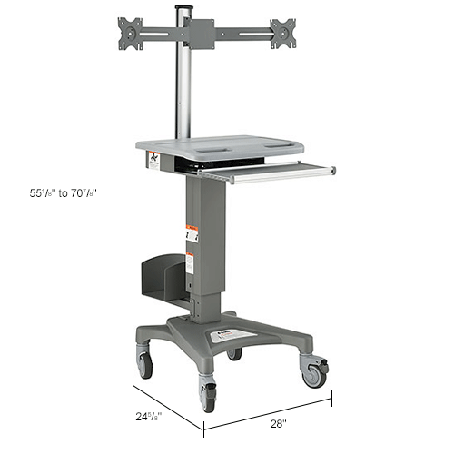 Global Industrial™ Mobile Sit-Stand Computer Workstation With Dual ...