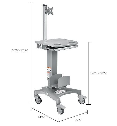 Global Industrial™ Mobile Sit-Stand Computer Workstation, Gray | 695436 ...