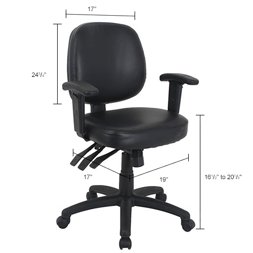 Interion® 24 Hour Task Chair With Mid Back & Adjustable Arms, Vinyl ...