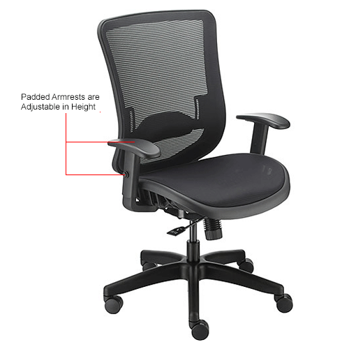 Interion® Heavy Duty Chair With High Back & Adjustable Arms, Mesh ...