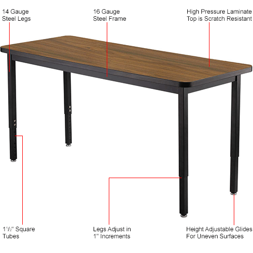 Interion® Utility Table - 72 x 24 - Walnut | 695750WN - GLOBALindustrial.ca