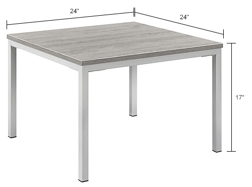 Interion® Wood End Table with Steel Frame - 24" x 24" - Gray | 695754GY ...