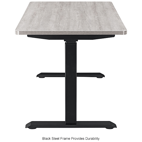 Interion® Electric Height Adjustable Desk, 60"W x 30"D, Gray W/ Black ...