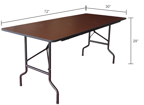 Interion® Folding Wood Table, 72"W x 30"L, Mahogany | 695830MH ...