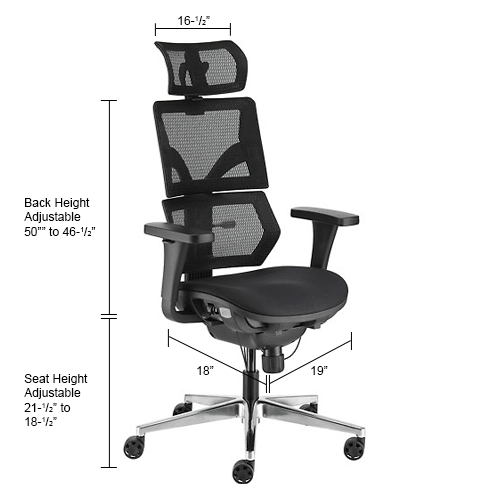 Interion® Mesh Back Chair with Seat Slider & Headrest, Black | 695979 ...