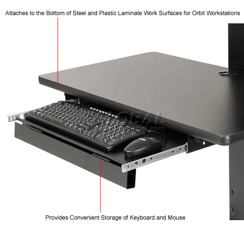 Global Industrial™ Locking Keyboard Drawer - Black | 706543BK ...