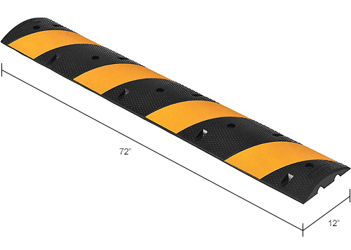 Global Industrial™ Portable Rubber Speed Bump, 72"L, Black w/ Yellow ...