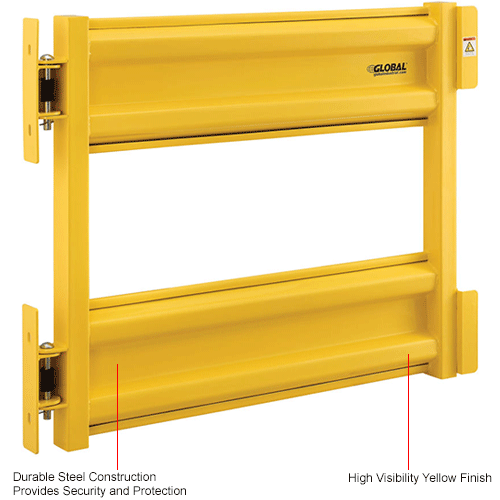 Global Industrial™ Self-Closing Guard Rail Safety Gate, Safety Yellow ...
