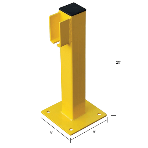 Global Industrial™ Steel Lift-Out Guard Rail End Post, Single-Rail, 20 ...