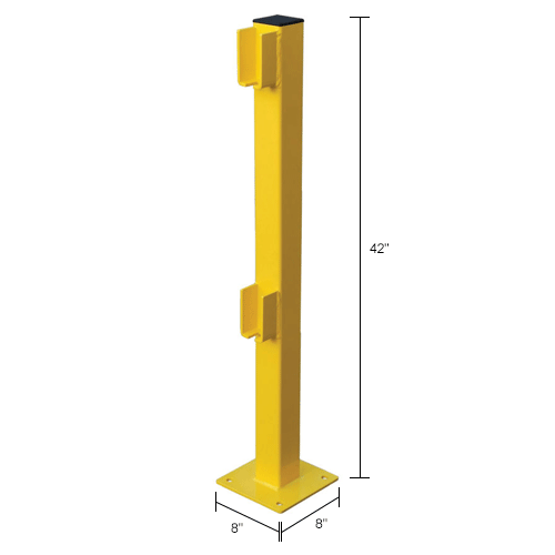 Global Industrial™ Steel Lift-Out Guard Rail End Post, Double-Rail, 42 ...