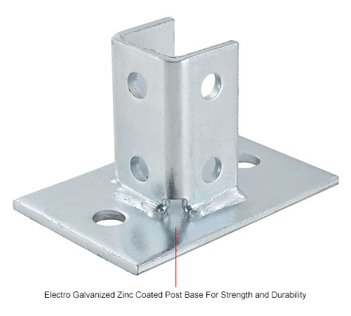 Global Industrial 1-5/8" Post Base P2942eg, Electro-Galvanized - Pkg ...