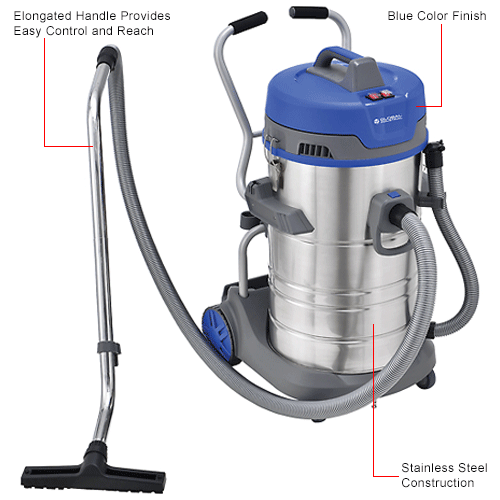 Global Industrial™ Stainless Steel HEPA Wet/Dry Vacuum, 21 Gallon Cap ...