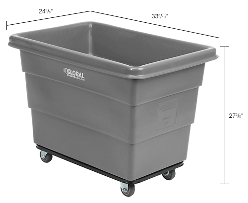 Global Industrial™ Plastic Bulk Box Truck, 8 Bushel, Steel Chassis Base ...