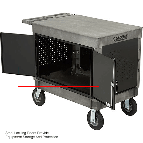 Global Industrial™ Utility Cart w/2 Shelves & 8" Casters, 44"L x 25-1/2 ...