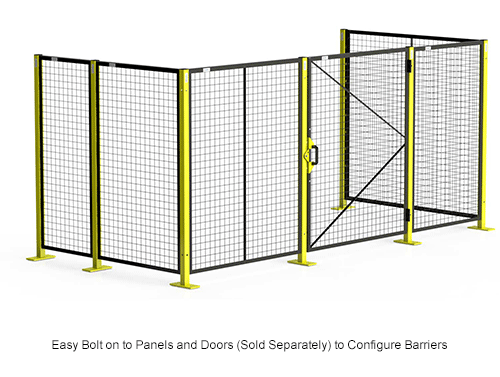 Global Industrial™ Machine Guard Connecting Post, Yellow | 800482YL ...