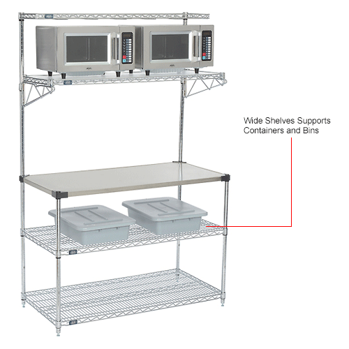 Nexel® Industrial Microwave Food Prep Station, 48"W x 24"D x 74"H ...