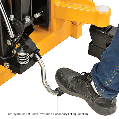 Global Industrial™, Hand And Foot Pump Operated Lift Truck, 62" Lift ...
