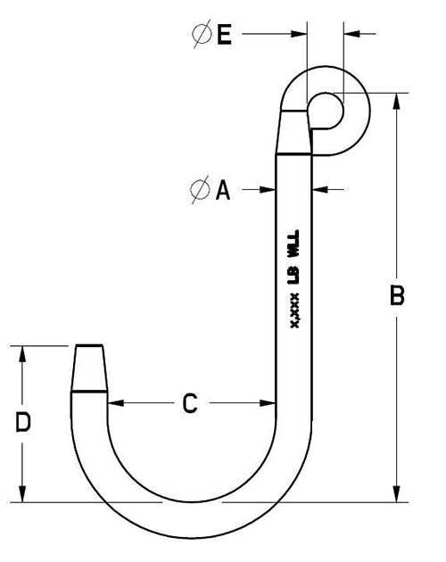 M&W 1/2" Long Reach Foundry Hook 500 Lb. Capacity | B1503246 ...