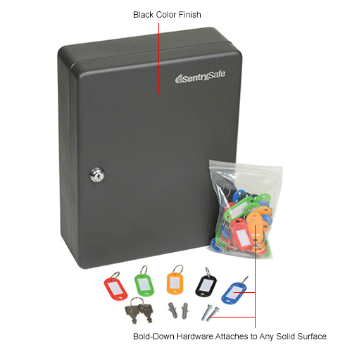 SentrySafe 50 Key Capacity KB-50 Key Box, Key Lock, 9-7/16"W x 3-15/16 ...