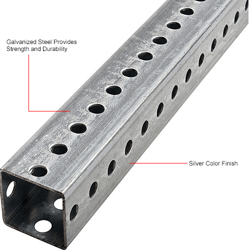 1603-00003 14 Gauge Square Galvanized Square Post, 2"W x 2"D x 10'L ...