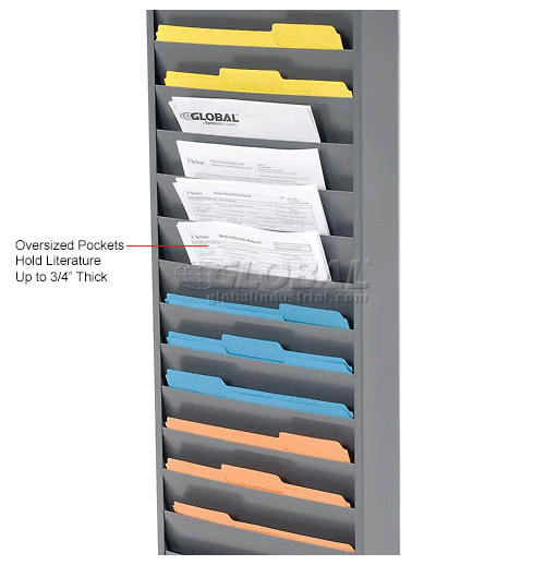 Global Industrial™ 20 Pockets - Medical Chart Hanging Wall File Holder ...