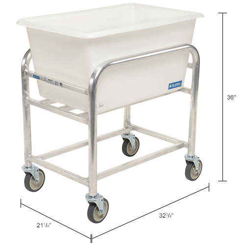 Global Industrial™ Bulk Mover Cart with White Tub, 4 Bushel, 32-3/4"L x ...