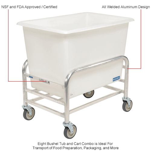 Global Industrial™ Bulk Mover Cart with White Tub - 8 Bushel,36-1/4"L x ...