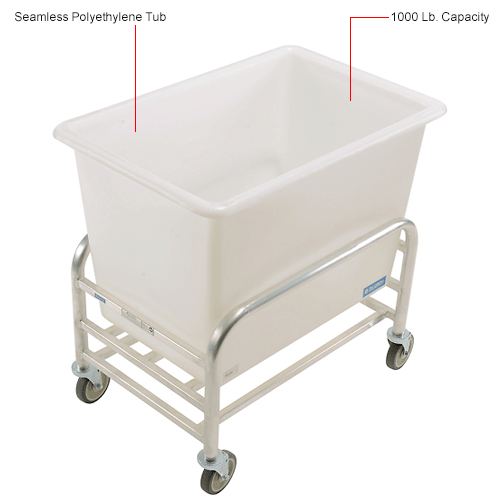 Global Industrial™ Bulk Mover Cart with White Tub - 8 Bushel,36-1/4"L x ...