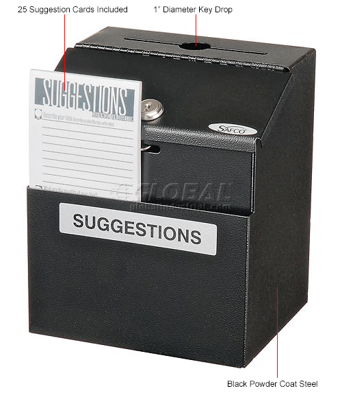 Safco® Products Steel Suggestion Box, Black | B197767 - GLOBALindustrial.ca