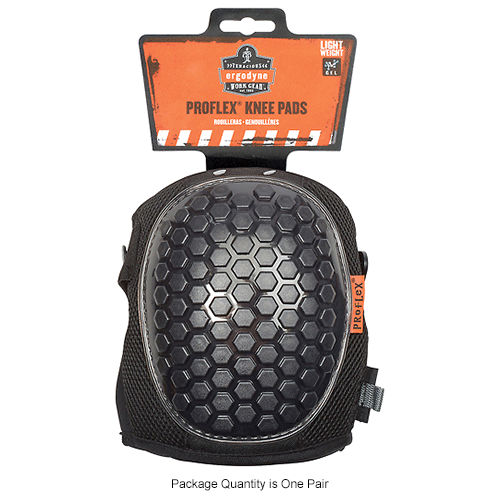 Ergodyne® ProFlex® 367 Lightweight Gel Knee Pads, Round Cap, Black ...