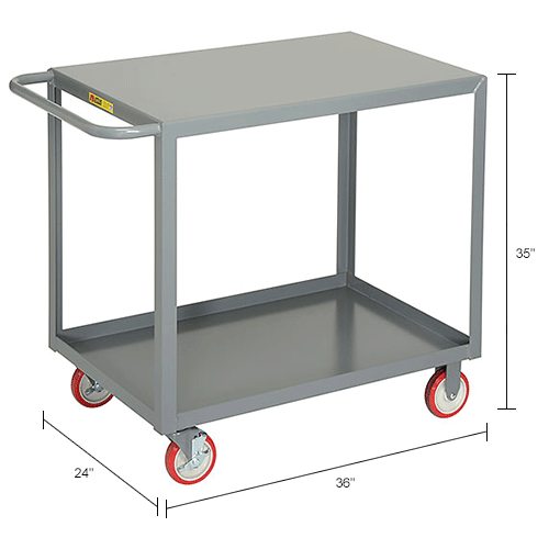 Little Giant® All Welded Service Cart LG-2436-BRK, 2 Shelves Flush Top ...