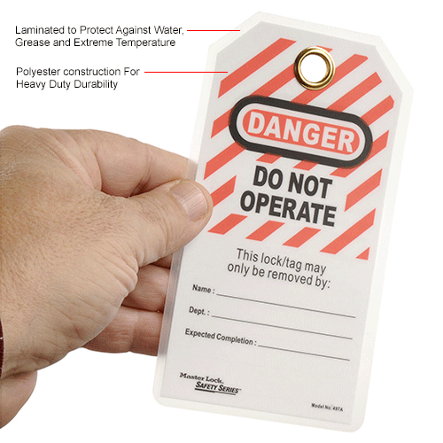 Master Lock® Safety "Do Not Operate" Lockout Tagout Tags, English, 12 ...