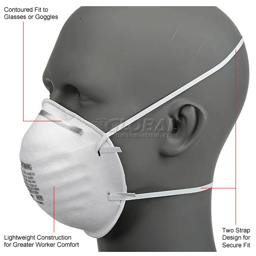 3M™ 8200/07023(AAD) N95 Disposable Particulate Respirator, Box of 20 | B314967 - GLOBALindustrial.ca