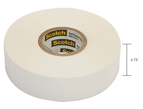 3M Scotch® Vinyl Electrical Color Coding Tape 35-White, 3/4" X 66 ...